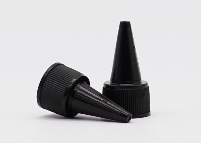 Long Nozzle Solid Black Plastic Screw Caps 18mm 20mm 24mm 28mm Ribbed ...