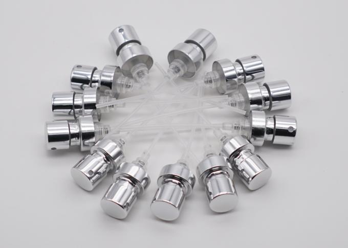 13mm 15mm Cosmetic Crimp Perfume Bottle Spray Pump Shiny Silver With Step Collar