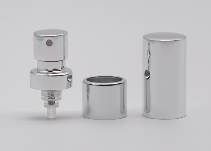 13mm 15mm Cosmetic Crimp Perfume Bottle Spray Pump Shiny Silver With Step Collar