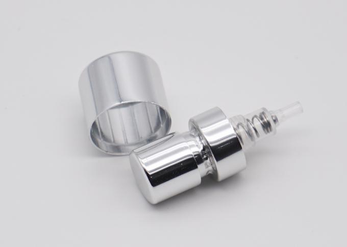 18 / 400 Cosmetic Aluminum Silver Perfume Pump Crimp Spray Pump With Collar