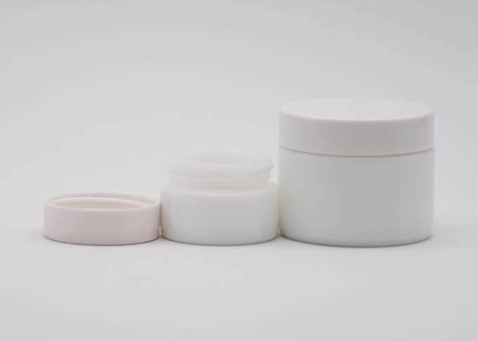 Compact White Empty Cream Jars With Lids For Cosmetics 15g 30g 50g 100g