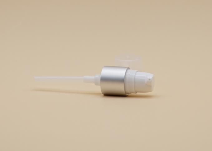 18mm Cosmetic Treatment Pumps Matt Silver Closure White PP Half Cap