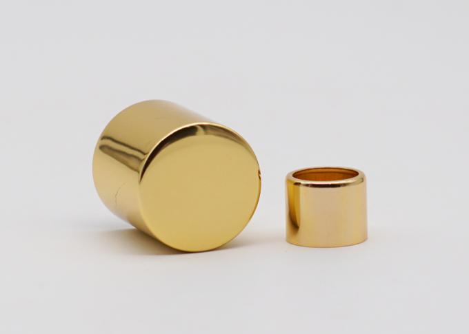 Gold Add Weight Aluminum Perfume Bottle Caps With Inner Plastic Black Cap