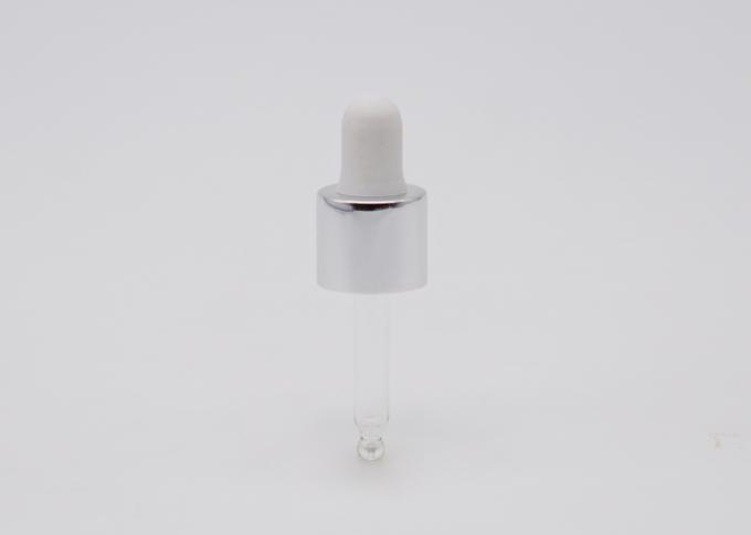 Aluminum Silver 18mm Glass Dropper , Oil Droppers With Measurements