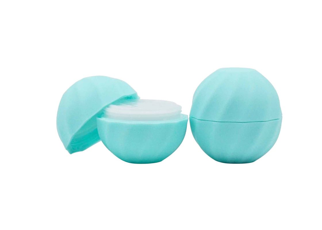 Ball Shaped 7g Lip Balm Tube Light Blue Color Plastic Egg Shaped Lip ...