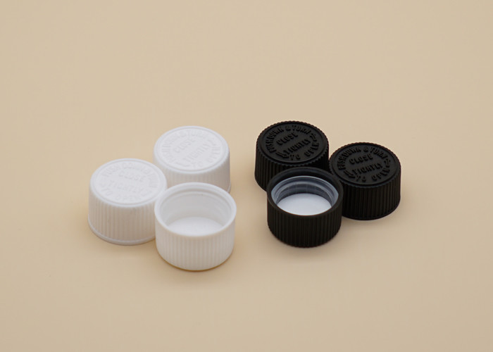 High Reliability Plastic Screw Caps White / Black Color Gasket Inside