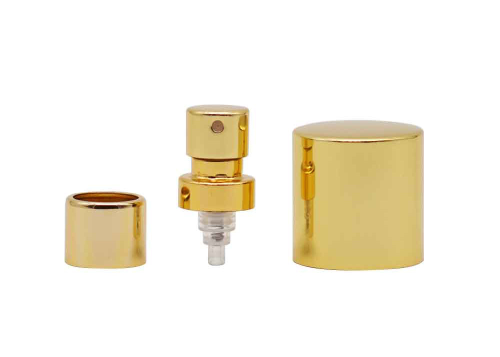 Light Gold Crimp Sprayer Pump Cosmetic Aluminum Perfume Mist Sprayer ...